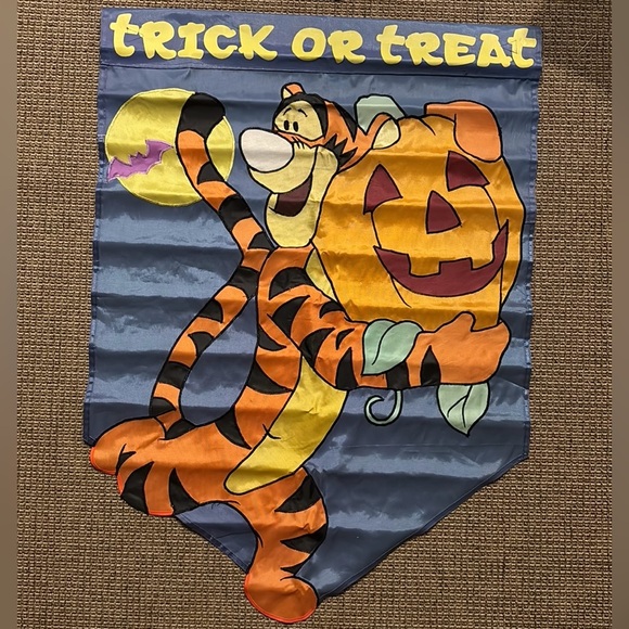 Disney | Holiday | Vintage Tigger Trick Or Treat Flag Banner Disney ...